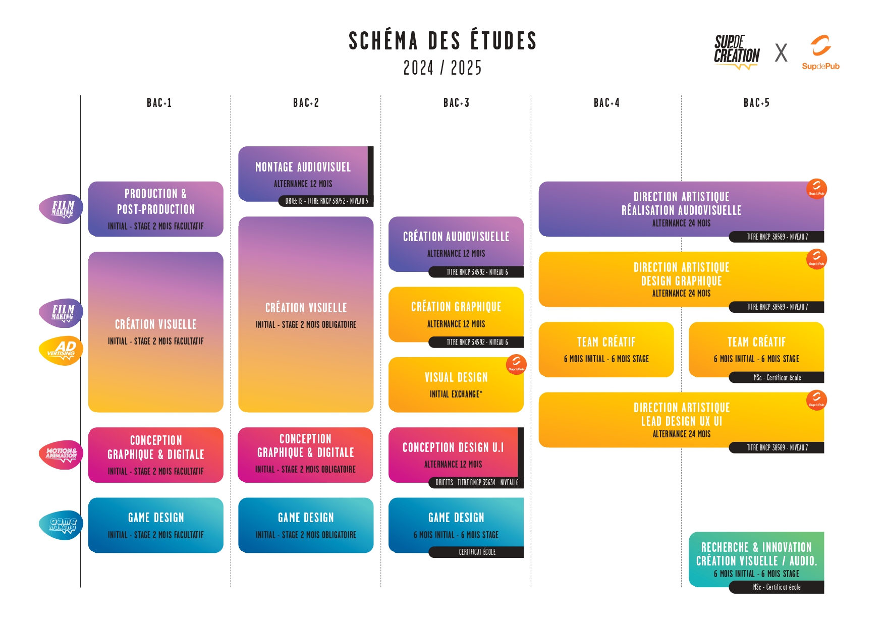 Schéma des études 2024/2025 | Sup de Création